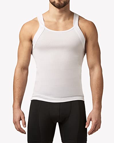 Papi Men's 3-Pack Cotton Square Neck Tank Top, White, X-Large