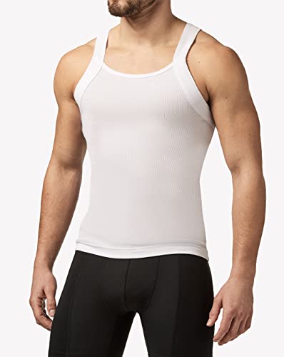 Papi Men's 3-Pack Cotton Square Neck Tank Top, White, X-Large