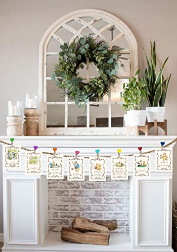 Unbala Classic Winnie Wall Decor Pooh Bear Quotes Prints Pattern A, 5x7 Inch Adorable For Baby Shower Decorations Nursery Art Birthday Centerpiece