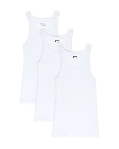 Papi Men's 3-Pack Cotton Square Neck Tank Top, White, X-Large