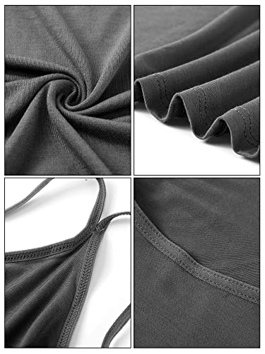 Geyoga 6 Pcs Women Camisoles Y Back Basic Cami Spaghetti Strap Tank Tops Workout Clothes for Girls Stretch Yoga Undershirt (L)