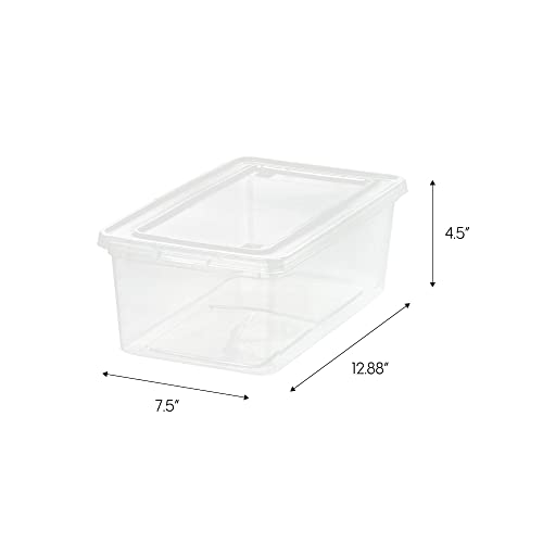 NKDS 5 Quart Stackable Plastic Lidded Closet Organizer Box - Clear - Set of 20