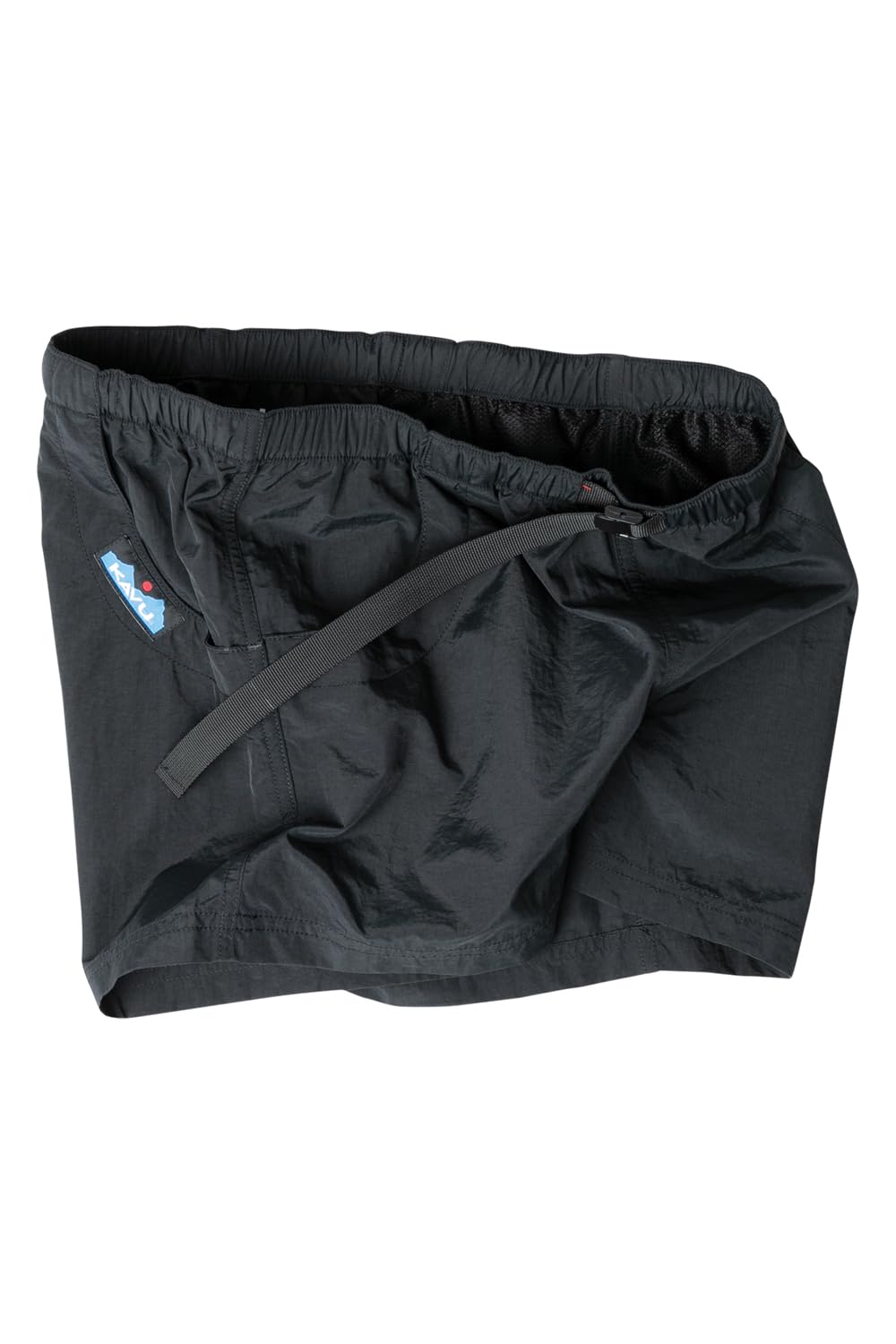KAVU Elle Quick Dry Shorts with Mesh Pockets, Elastic Waistband, Belt - Black - M