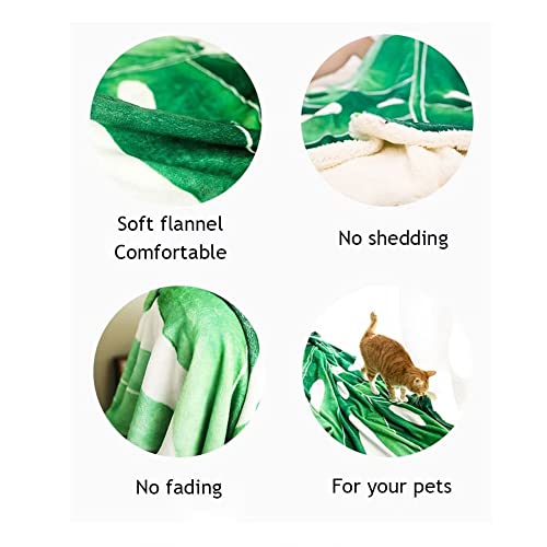 Dyto Leaf Blanket Green Plant Throw Blankets Wrapping Towel Realistic Decorative Floral Blankets for Sofa Bed Beach Towel let Throw