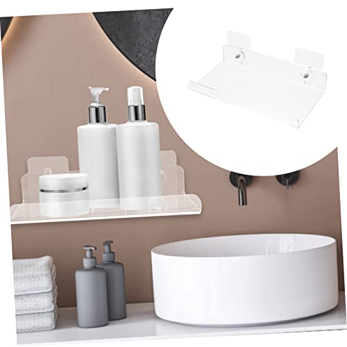HOMSFOU Organizer Mount Bookshelf Wall Mounted Transparent for Store Record Show Clear Showing Practical Home Invisible Rack Office Shelf Kitchen Lp Book Album Acrylic Magazine Floating
