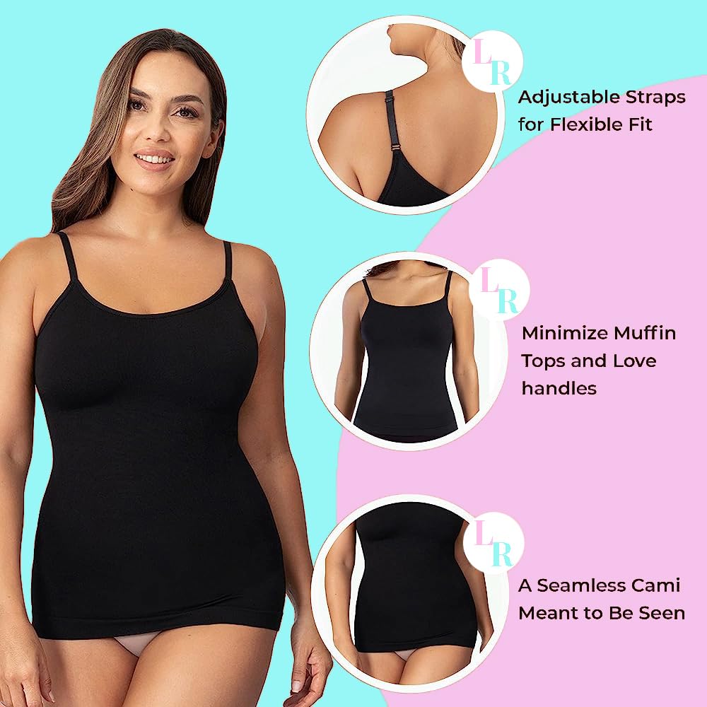 LILLY ROSE Womens Tank Tops Shapewear - Body Shaper - Compression Camisole (White, Small)