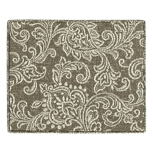 HomePop Home Decor |K7646-A880| Upholstered Modern Rectangular Storage Ottoman | Hinged Lid Ottoman with Storage for Living Room & Bedroom, Brown Jacobean Print