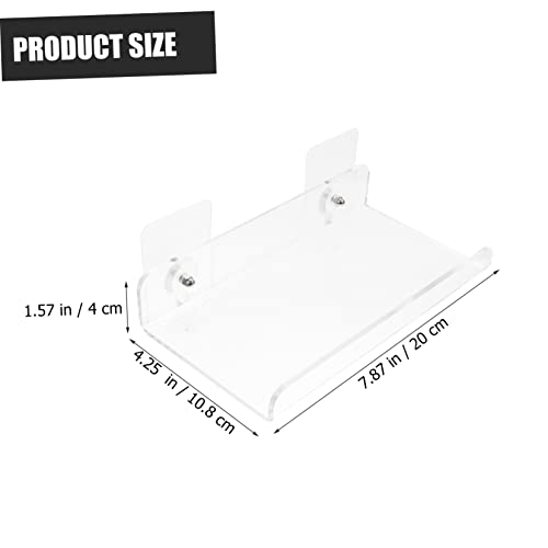 HOMSFOU Organizer Mount Bookshelf Wall Mounted Transparent for Store Record Show Clear Showing Practical Home Invisible Rack Office Shelf Kitchen Lp Book Album Acrylic Magazine Floating