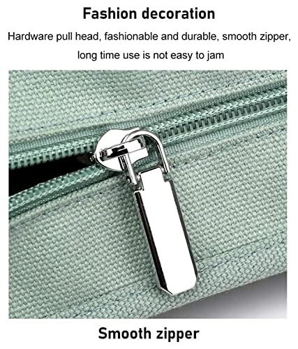 Handmade Large Capacity Multi-Pocket Handbag for Women, 2 In 1 Canvas Crossbody Bag Handbag Tote Bags for School (Green)