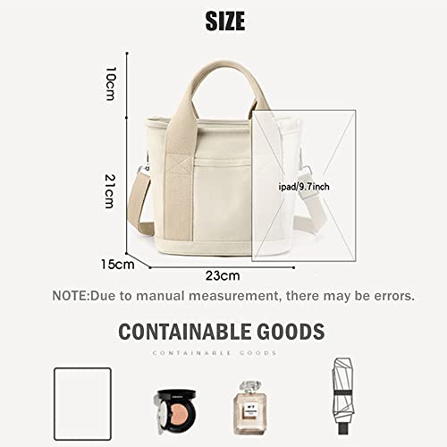 Handmade Large Capacity Multi-Pocket Handbag for Women, 2 In 1 Canvas Crossbody Bag Handbag Tote Bags for School (Green)