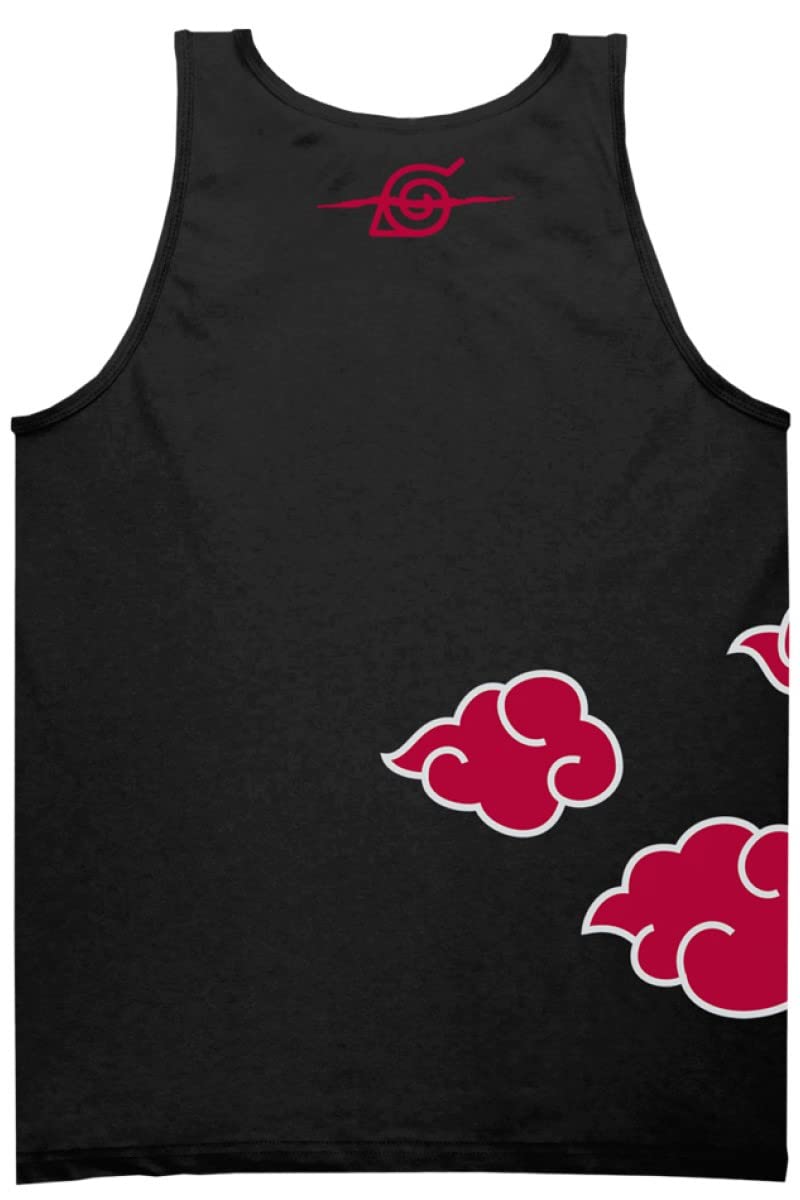 Ripple Junction Naruto Shippuden Adult Unisex Akatsuki Cloud Heavy Weight 100% Cotton Muscle Tank Top SM Black