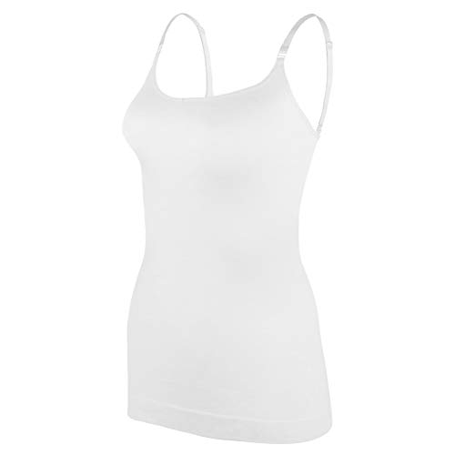 BANG BANG Women's Shapewear Tank Tops with Adjustable Straps White M