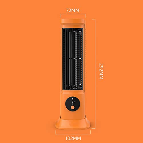 Desktop Conditioners Cooler Tower Fan,Portable Air Streamlined Tower Fan Silent,Space-saving, Bladeless Design, USB Interface - Personal Air Cooler for Office & School Desk /170 (Color : Orange)
