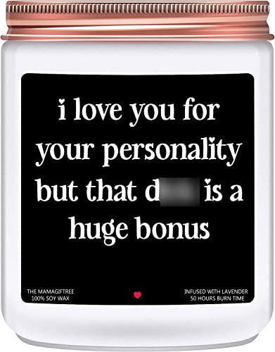 Funny Naughty Gifts for Women, Valentines Day,Anniversary, I Love You, Birthday Gifts for Women, Wife, fiancée, Girlfriend, Couple - Scented Candles Gifts
