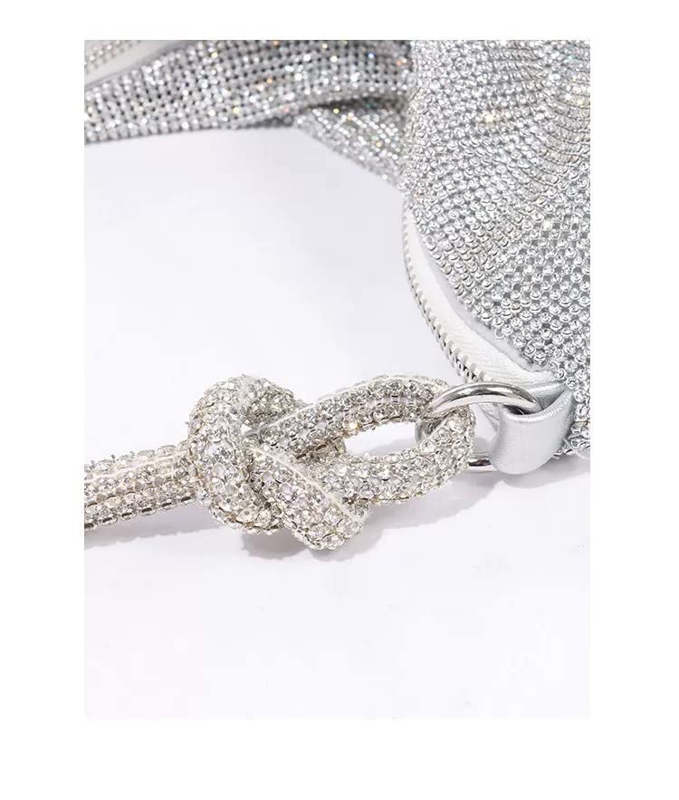 Glitter Rhinestone Purse for Women Fashion Crystal Evening Clutch Bag Sparkly Hobo Bag