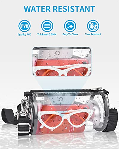 Clear Crossbody Bag Stadium Approved Clear Purse with 2 Shoulder Straps, Clear Round Handbag for Women Clear Concert Bag for Sport Event