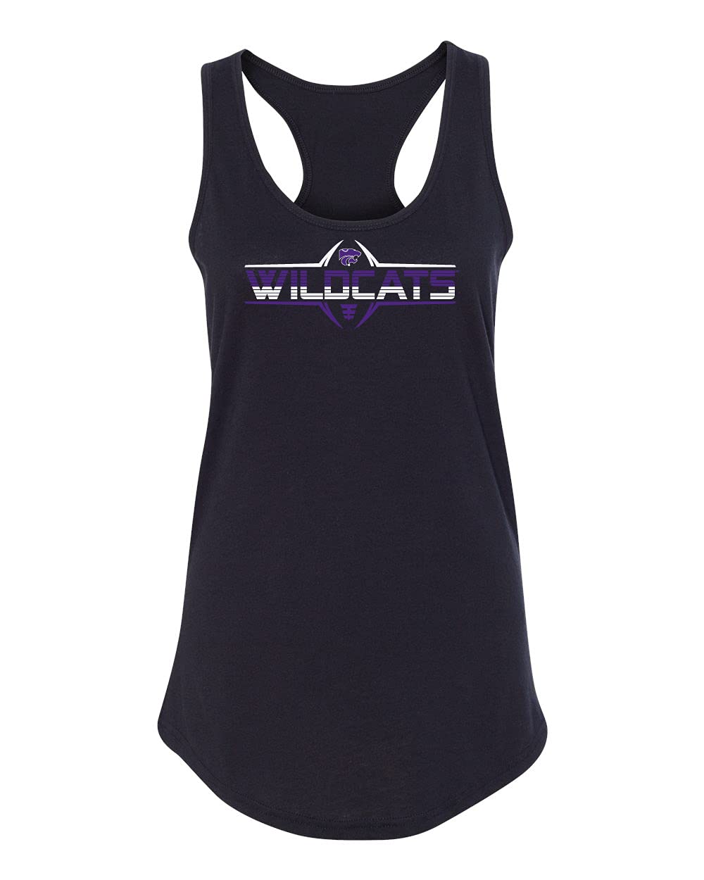 CornBorn KSU Tanktop Women - Wildcats Football Striped Laces - Black - 2X