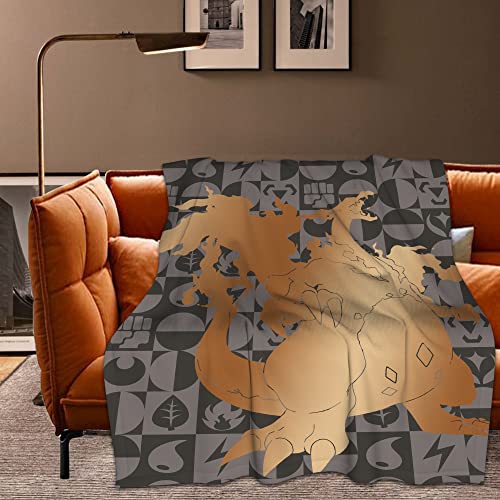 Fluffy Cozy Fleece Blanket with Vibrant Colors and Cute Design, Soft and Warm Throw Blanket for Couch Sofa Office - 50x60 Inches