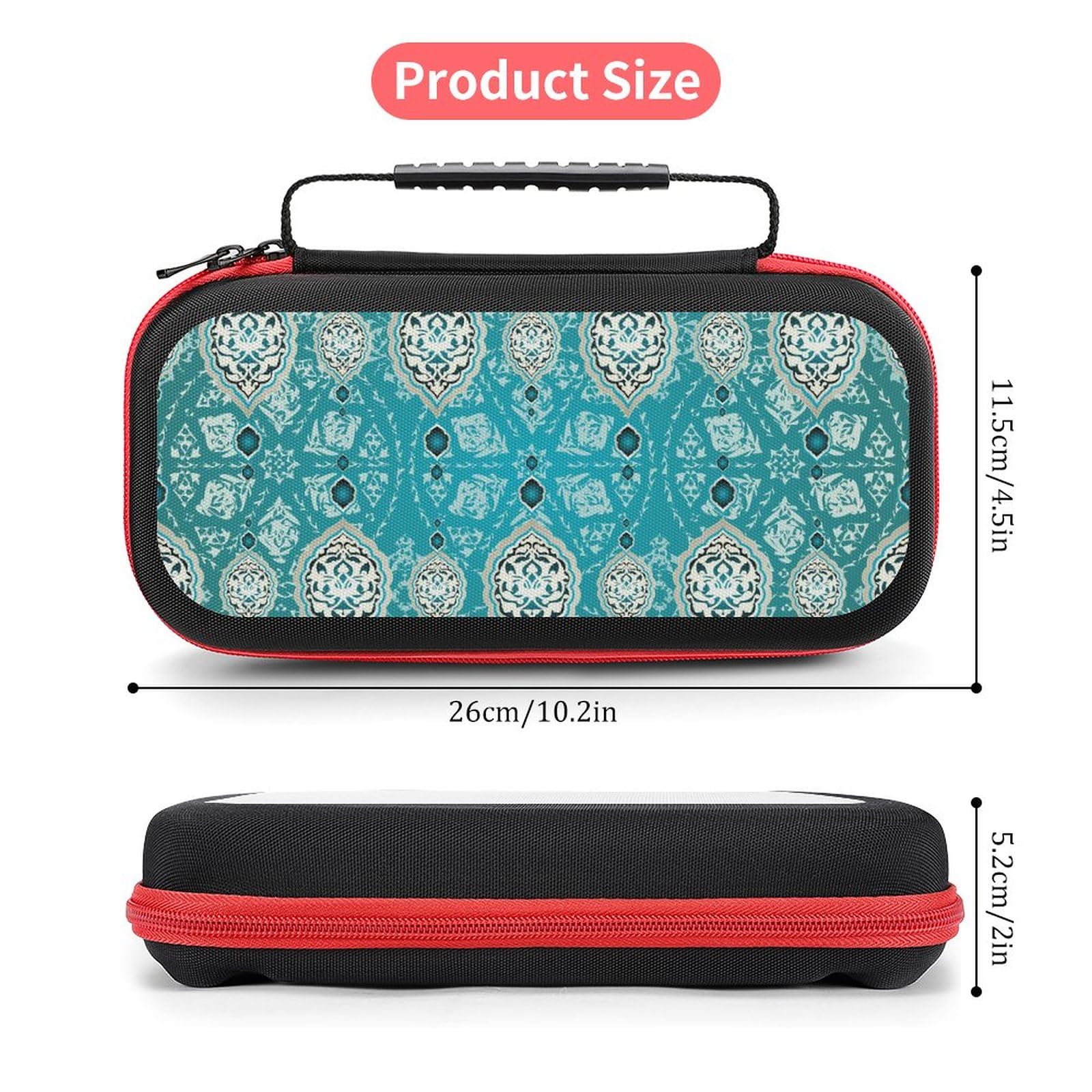 AoHanan Switch Carrying Case Traditional Ottoman Turkish Switch Game Case with 20 Games Cartridges Hard Shell Travel Protection Storage Case for Console & Accessories