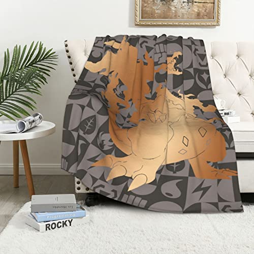 Fluffy Cozy Fleece Blanket with Vibrant Colors and Cute Design, Soft and Warm Throw Blanket for Couch Sofa Office - 50x60 Inches