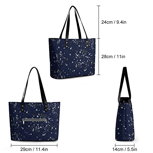 Womens Handbag Horses And Snowflakes Pattern Leather Tote Bag Top Handle Satchel Bags For Lady