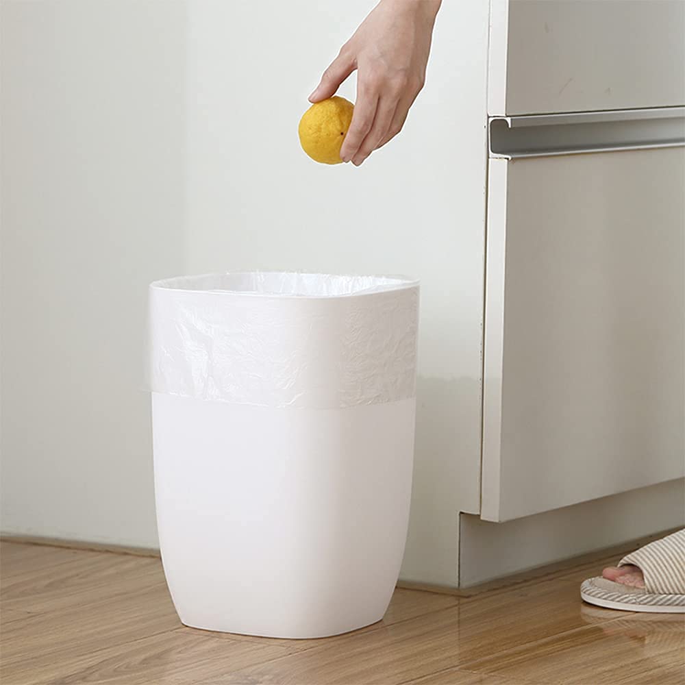 mingol Bathroom Trash Can, Small Garbage Can for Bedroom, Living Room, Kitchen, Slim Cute Plastic Waste Basket for Office, 7L, Matt White