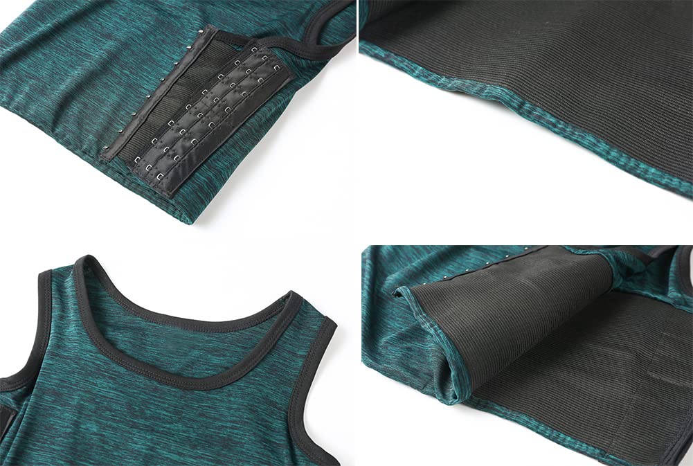 JARAZIN Women Tomboy Elastic Band Colors Chest Binder Tank Top (Medium, Green)