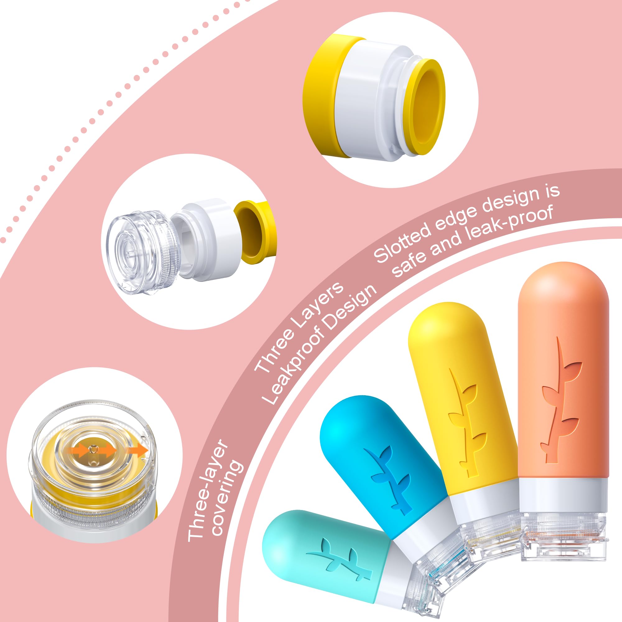18pack Travel Bottles for Toiletries,TSA Approved Silicone Travel Containers jar for Toiletries,Leak Proof Refillable Liqus Shampoo And Conditioner Travel Essentials toiletry Bottles