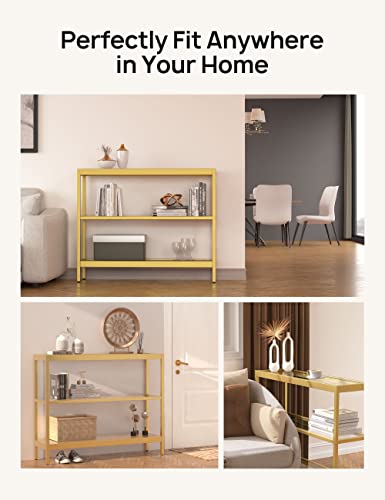 Evajoy Console Table, 35" Entryway Table with 3 Tiers, Foyer Tables, Open Glass Sofa Table for Living Room, Foyer, Entryway, Bedroom, Hallway