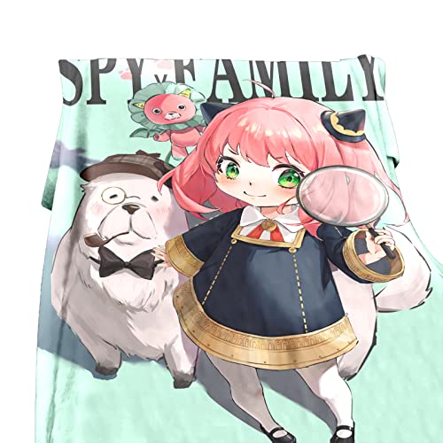 Spy x Family Throw Blanket 50x40 inch,Japanese Anime Fleece Blanket,Anya Forger Fleece Blanket,spyfamily yor Blankets,Ultra Soft Anime Throw Blanket for Couch,A