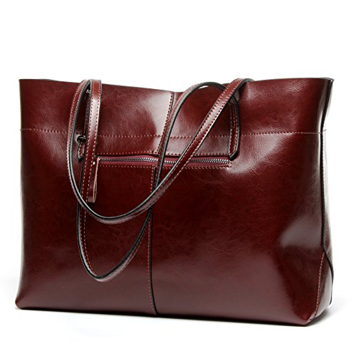 KKP Fashion Versatile Tote Bag Shoulder Bag Women's Bag(Vintage wine red)
