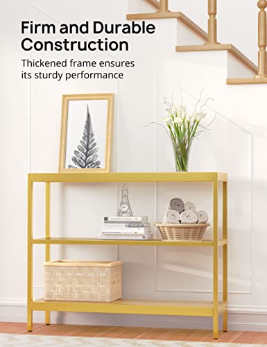 Evajoy Console Table, 35" Entryway Table with 3 Tiers, Foyer Tables, Open Glass Sofa Table for Living Room, Foyer, Entryway, Bedroom, Hallway