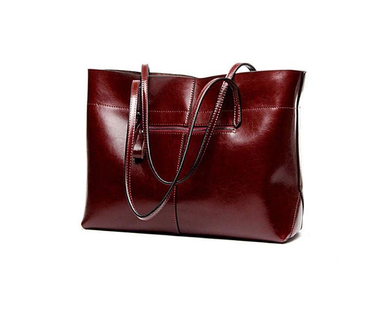 KKP Fashion Versatile Tote Bag Shoulder Bag Women's Bag(Vintage wine red)