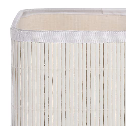 Sorbus Bamboo Storage Baskets - Set of 3 - Organizer Bins for Closet, Open Shelves, Bedroom - Fluted Design - Fabric Lining - Generous Depth & Large Size