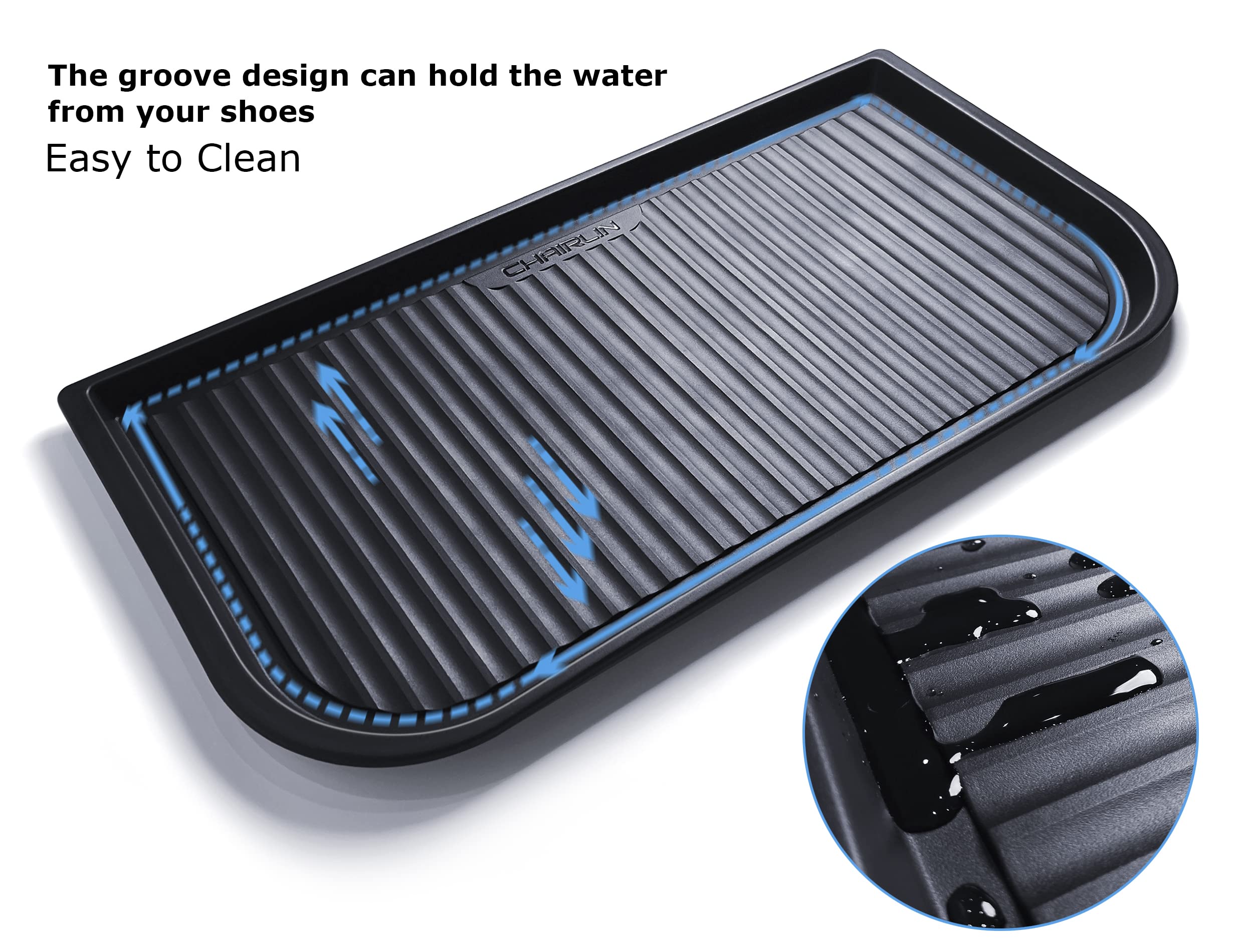 CHAIRLIN Space-Saving Extra Water Resistant Large Shoe Tray, Easy Clean Indoor and Outdoor Use All Seasons, Boot Tray for Entryway, Corridor, Kitchen, Trunk, Mudroom (2)