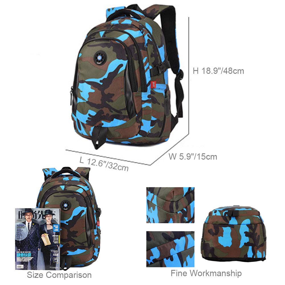 MATMO Camo Backpack for Boys, Camo Backpacks Kids Boys Backpack Updated Zipper