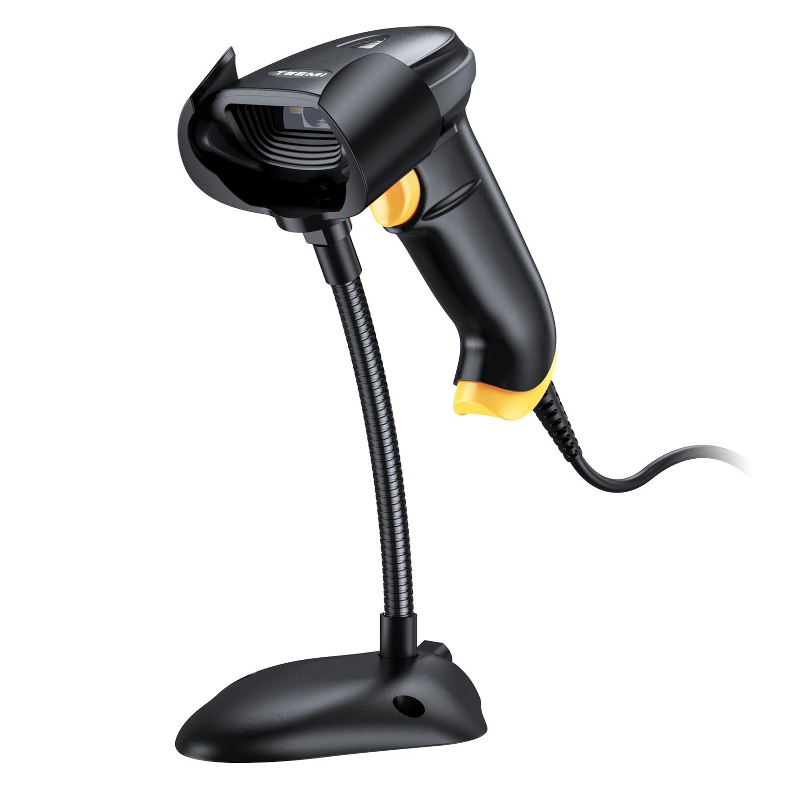 TEEMI 2D Barcode Scanner USB Wired Handheld Automatic QR Data Matrix PDF417 bar Codes Imager for Mobile Payment Computer Screen Scan (Stand Included)