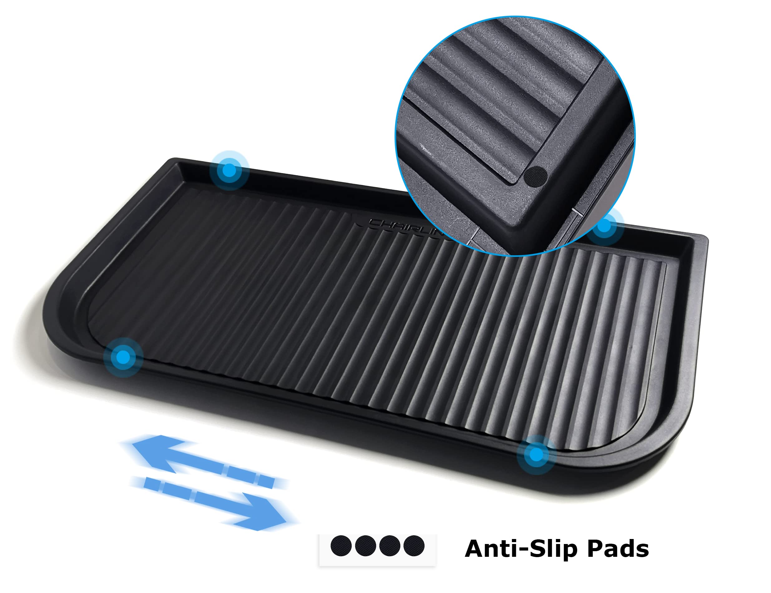 CHAIRLIN Space-Saving Extra Water Resistant Large Shoe Tray, Easy Clean Indoor and Outdoor Use All Seasons, Boot Tray for Entryway, Corridor, Kitchen, Trunk, Mudroom (2)