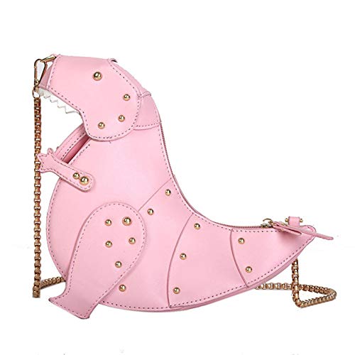 T-Rex Studded Chain Crossbody Bag Women Chain Purse Shoulder Bag Gift Dinosaur Design Leather Mini Messenger Bag