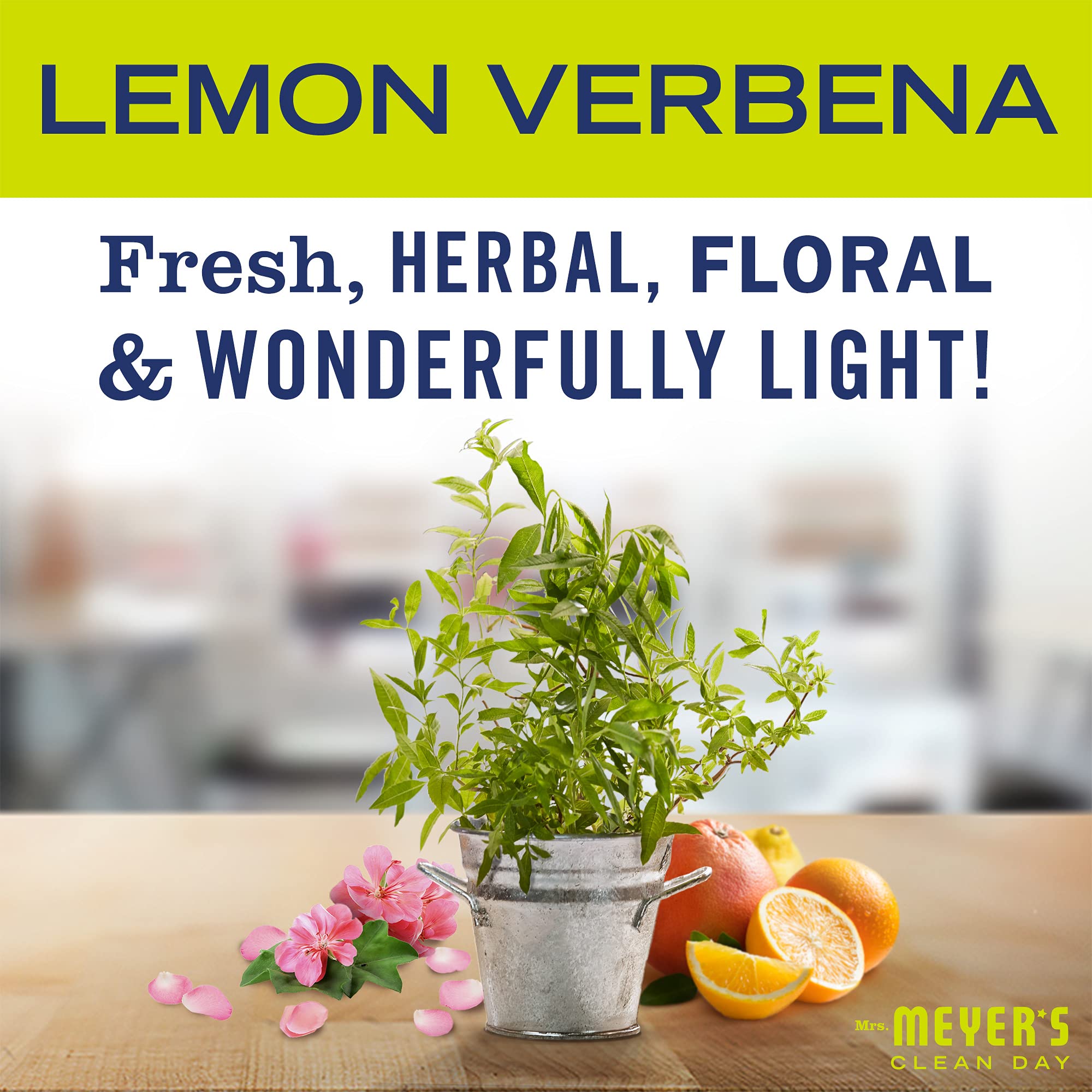 Mrs. Meyer's Room and Air Freshener Spray, Non-Aerosol Spray Bottle Infused with Essential Oils, Lemon Verbena, 8 fl. oz
