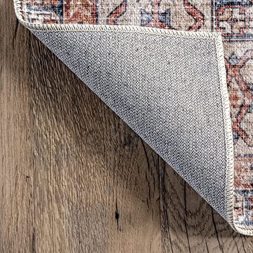 nuLOOM Desna Machine Washable Faded Vintage Accent Rug, 2' x 3', Peach
