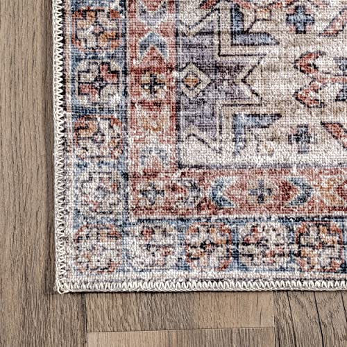 nuLOOM Desna Machine Washable Faded Vintage Accent Rug, 2' x 3', Peach