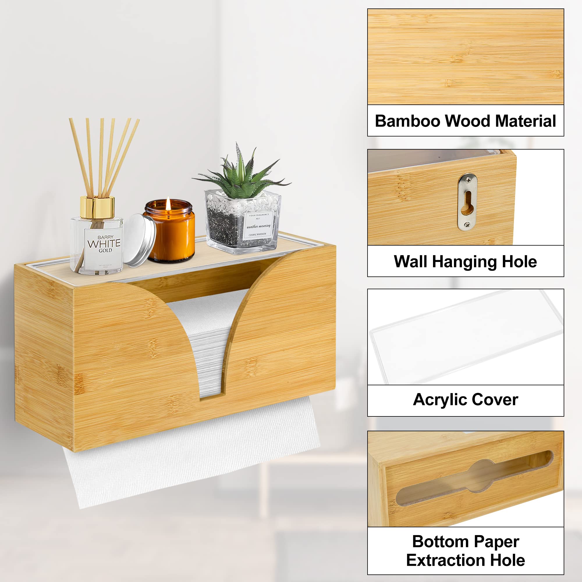Paper Towel Dispenser, Folded Paper Towel Holder with Lid, Commercial C-Fold, Z-Fold, Trifold Hand Paper Towel Holder Dispenser for Bathroom and Kitchen, Wall Mount or Countertop for Multifold