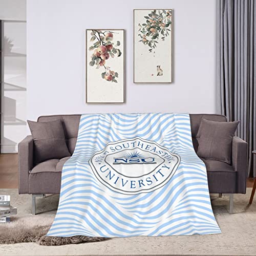 Nova Southeastern University Logo Fleece Blanket, Very Soft Microfiber Flannel Blanket for Couch Warm and Cozy for All Seasons