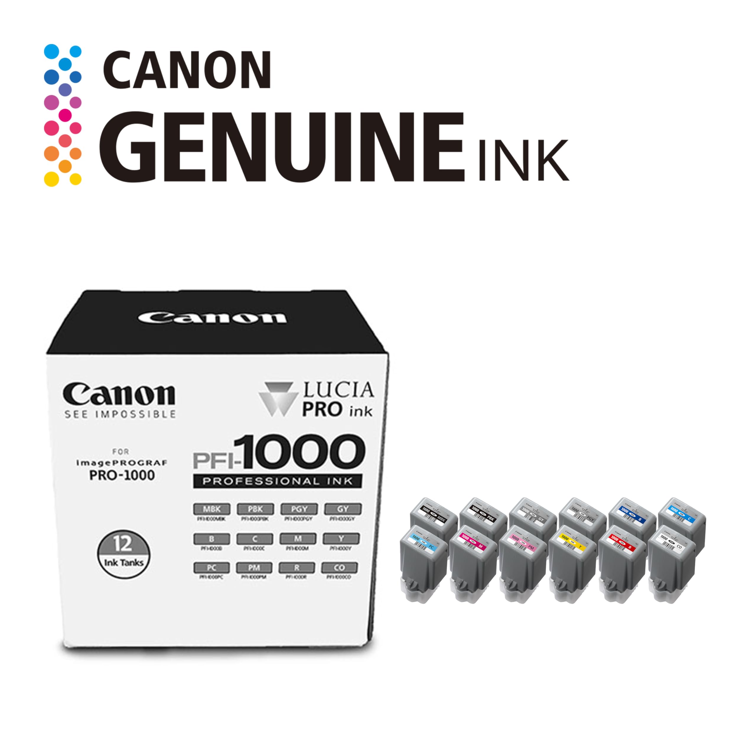 Canon PFI-1000 12 Color Pack, Small