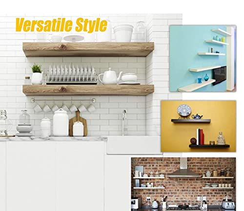 COUNTOOZQ Floating Shelves Rustic Wood Wall Shelf Wall Shelf Wood Floating Rack Hidden Decoration Storage Holder Shelf Rack Handmade Multifunction Decorative for Kitchen/Bedroom Frame,50cm
