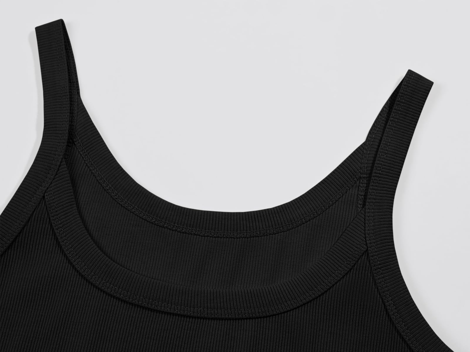 Ivay Women's Scoop Neck Tank Top Sexy Scoop Neck Sleeveless Cotton Ribbed Camisole Shirts