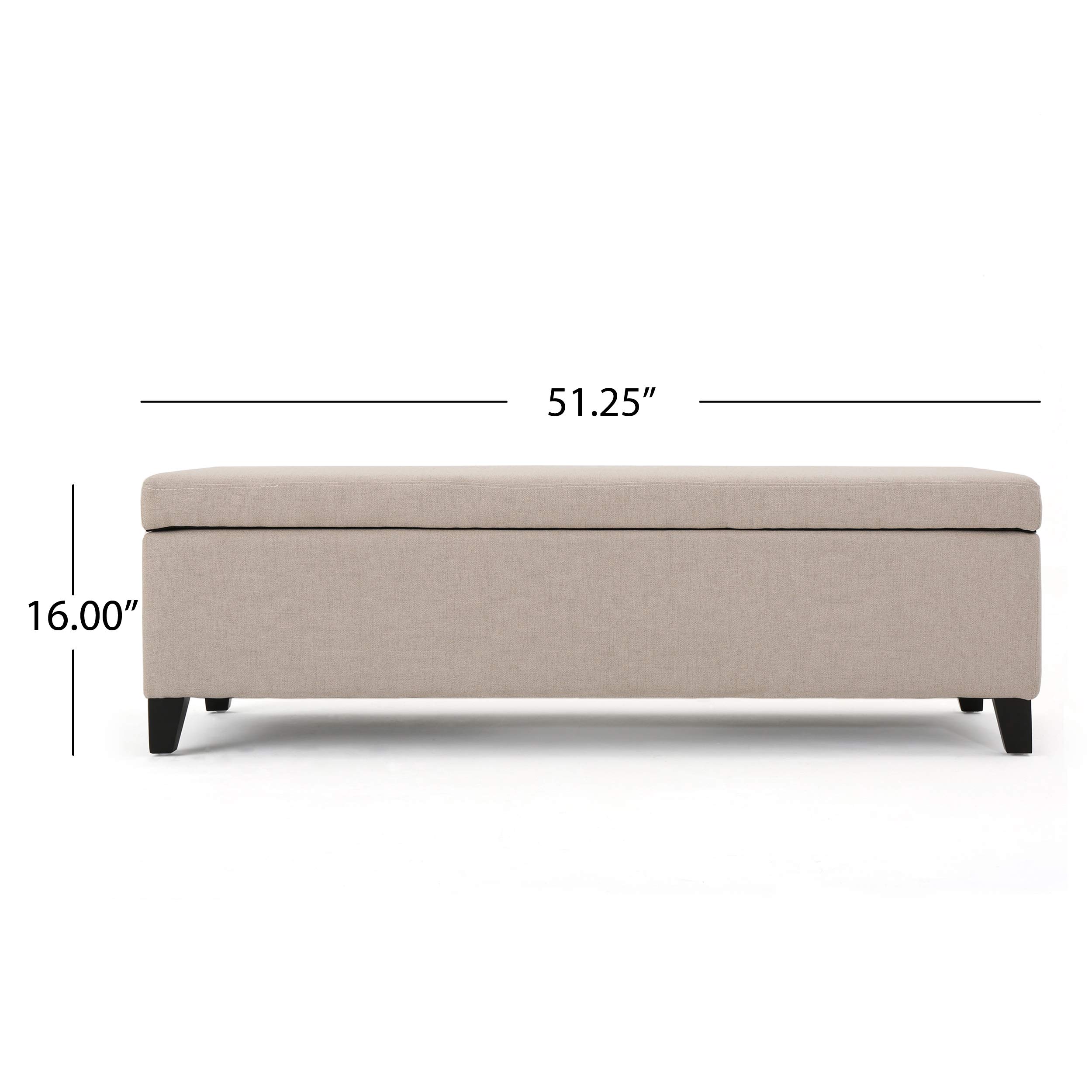 Christopher Knight Home York Fabric Storage Ottoman, Wheat Large