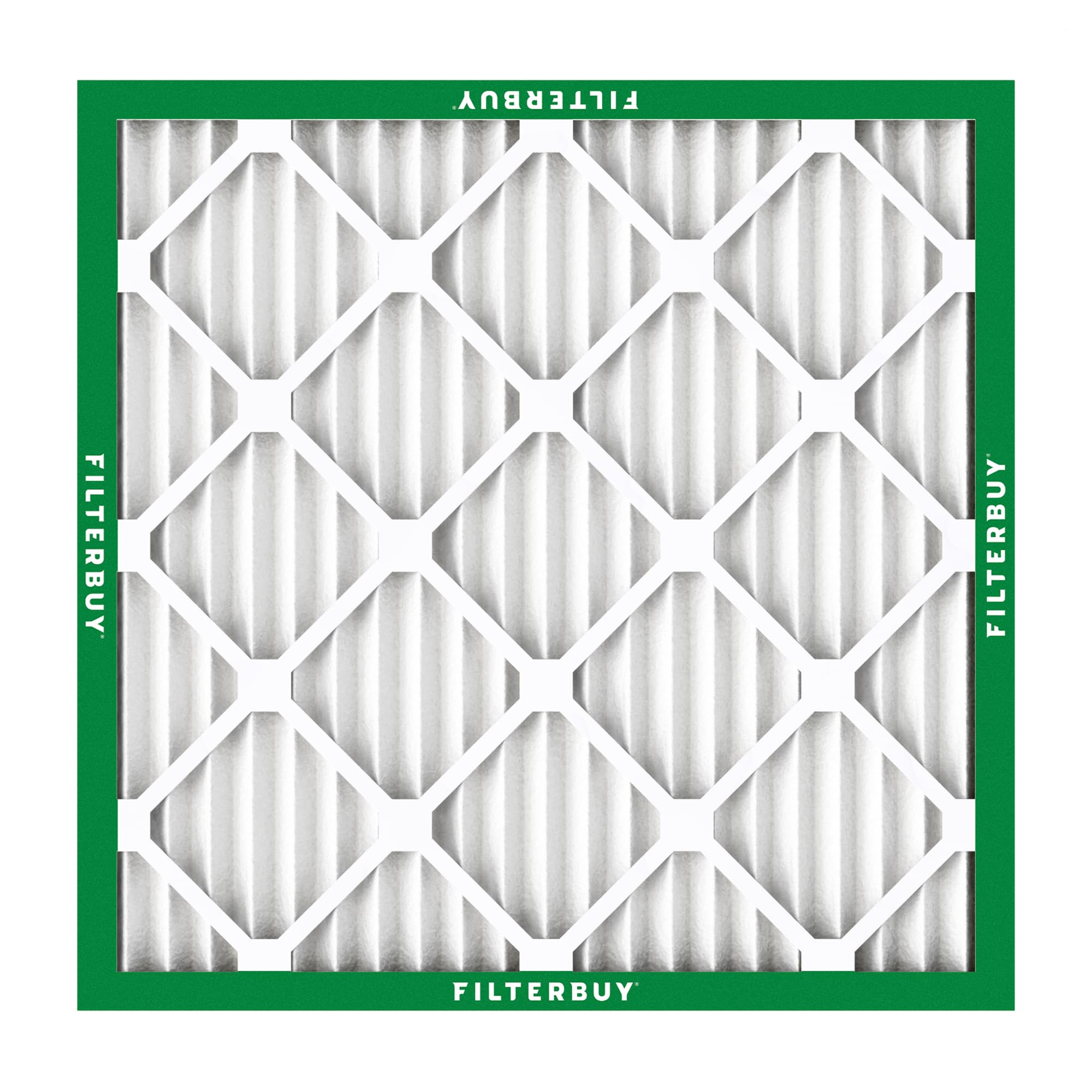 Filterbuy 21x21x1 Air Filter MERV 8 Dust Defense (2-Pack), Pleated HVAC AC Furnace Air Filters Replacement (Actual Size: 20.88 x 20.88 x 0.75 Inches)