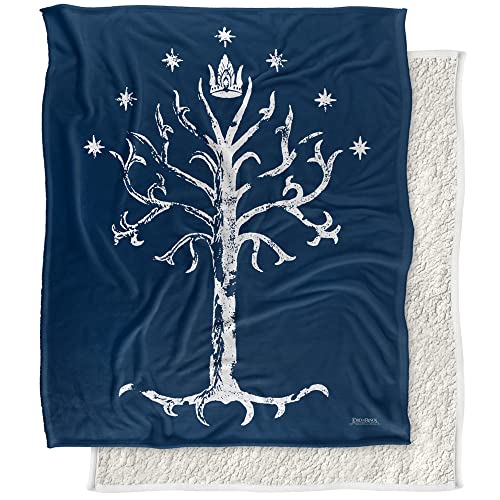 The Lord of The Rings Blanket, 50"x60" Tree of Gondor Silky Touch Sherpa Back Super Soft Throw Blanket